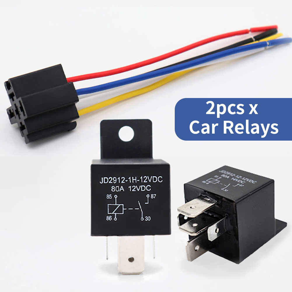 2pcs Head Light Waterproof Car Relay Marine Boats 12V 5 Pin Plastic ...