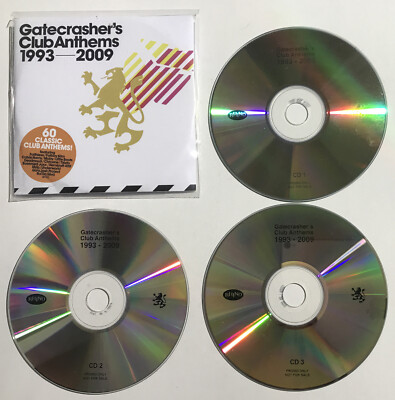 Gatecrasher’s Club Anthems UK Promo 3 x Cd Set + Official A4 Release ...