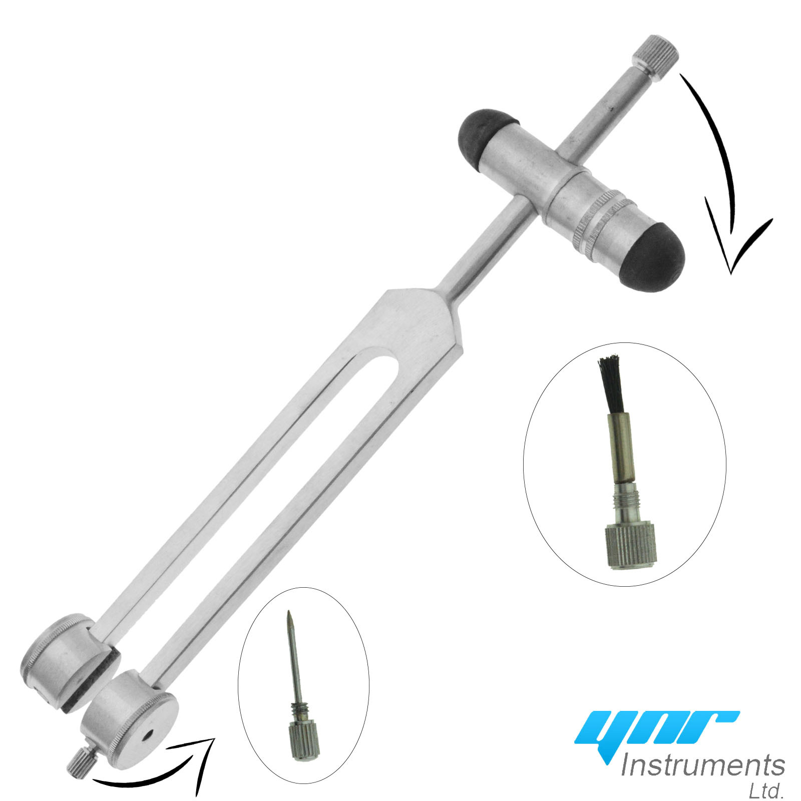 YNR 128C Tuning Tunning Fork Buck Reflex Hammer Pinwheel 5 in 1 Physio ...