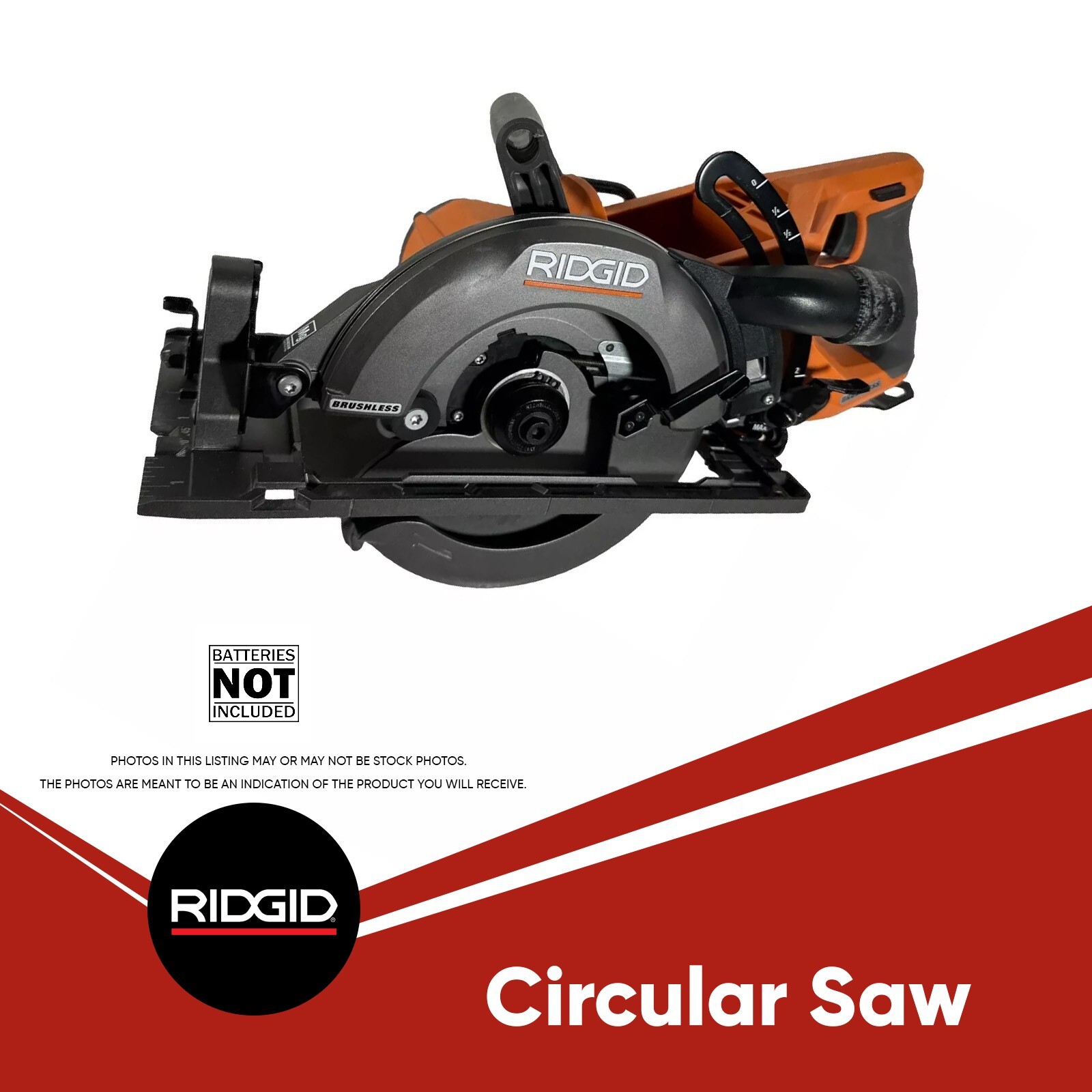 Ridgid Circular Saw 18V+ Depth Adjustment+LED Light+Spindle Lock R8658 ...