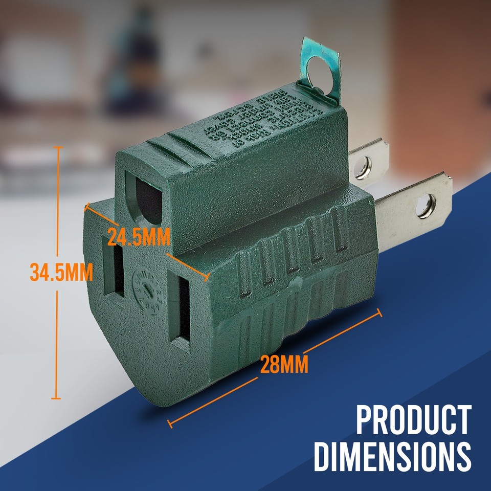 3-Prong to 2-Prong Grounding Adapter Plug - 4 Piece Converters for Wall ...