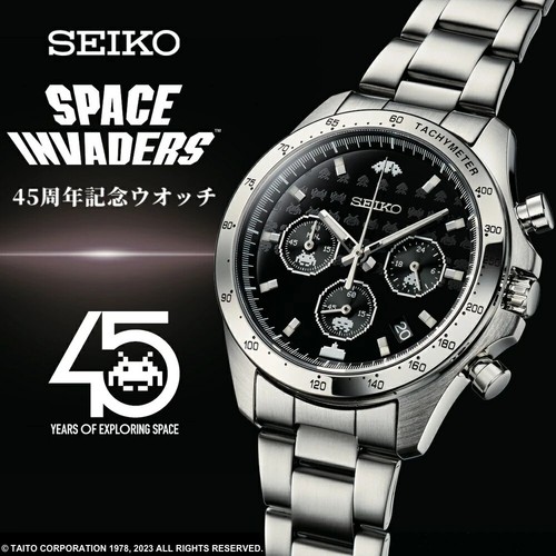 SEIKO Space Invaders 45th Anniversary Wrist watch Silver Black Limited ...