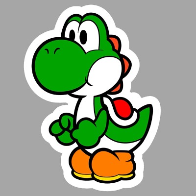 Green Yoshi, Super Mario, Nintendo, Fun Adorable Glossy Vinyl sticker ...