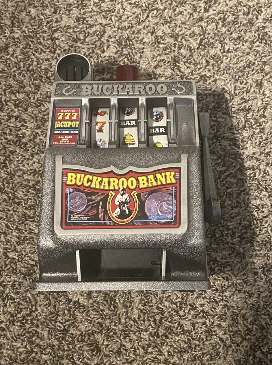 Vintage Buckaroo Coin Bank 3-Reel Slot Machine Works, No Coins/Tokens ...