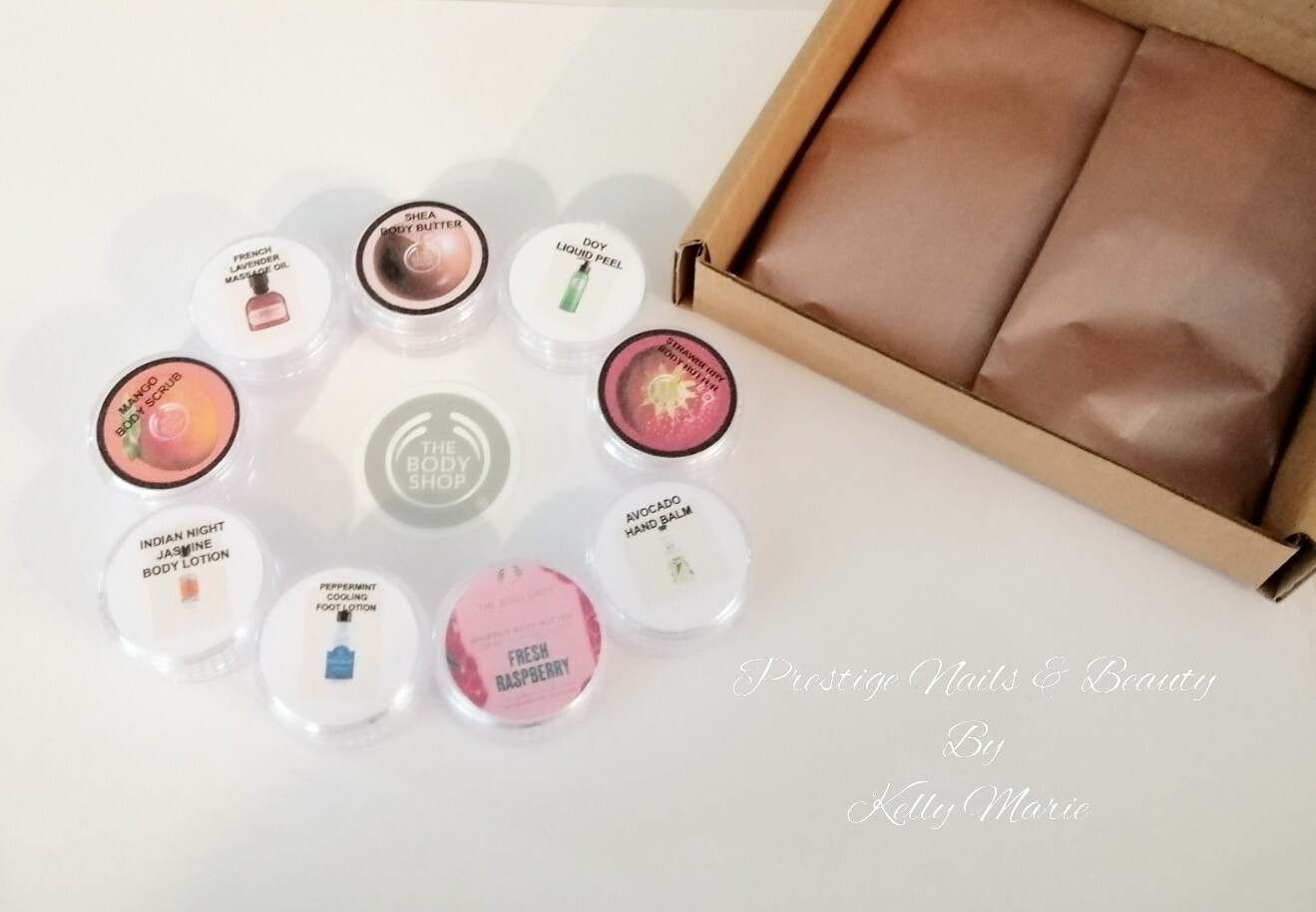 The Body Shop Sample Pots x9 Bath & Body Travel Handbag Size Gift Treat ...