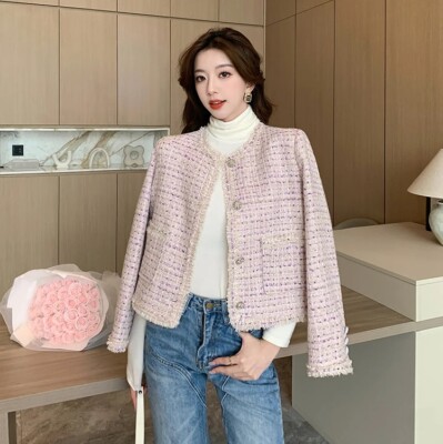 Purple Tweed Coat Tweed Jacket Short Coat Jacket | eBay