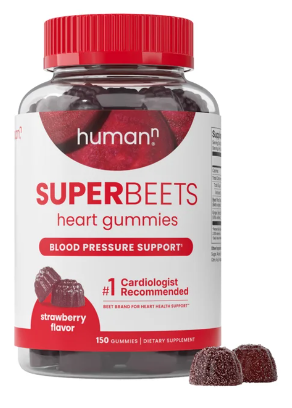 Humann SuperBeets Heart Gummies, 150ct, Strawberry Flavor Blood ...