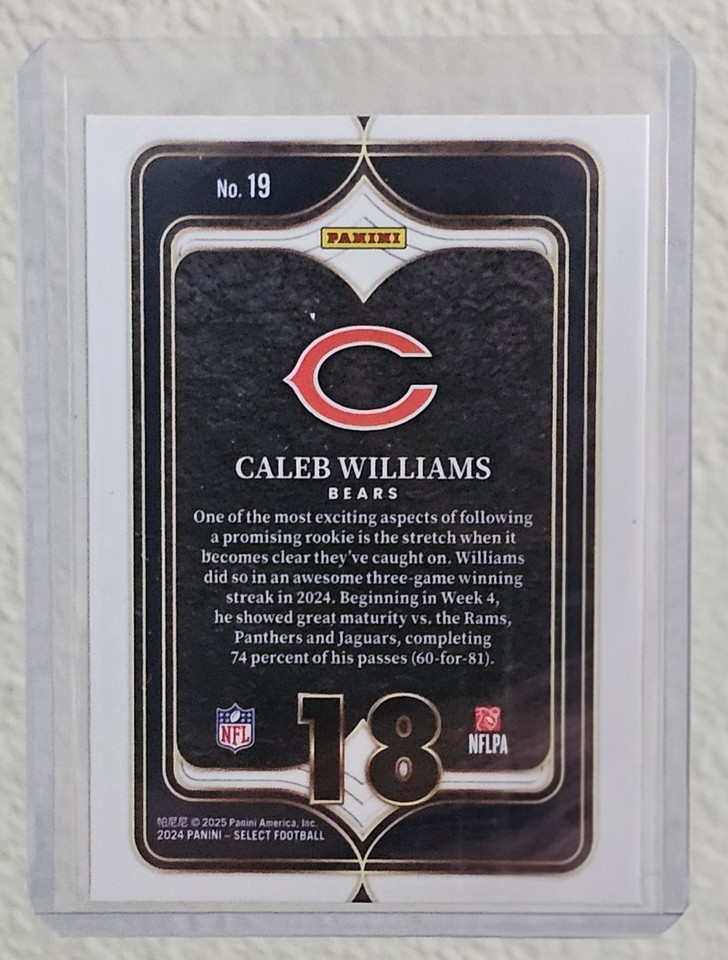 2024 Panini Select #19 Caleb Williams Numbers Rookie Chicago Bears RC | eBay