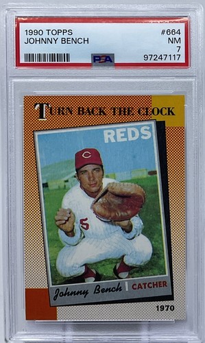 “1300 RBIs” 1990 Topps ‘Turn Back the Clock’ #664 Johnny Bench - PSA 7 ...