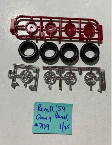 Model Car Parts - Revell 1954 Chevy Panel Wheels Tires Backs ONLY 1/25 ...