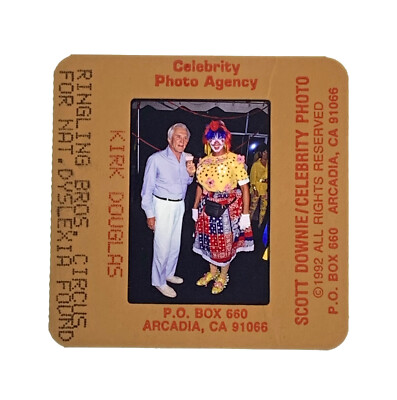 KIRK DOUGLAS (1992) 35MM TRANSPARENCY SLIDE CELEBRITY RINGLING BROS ...