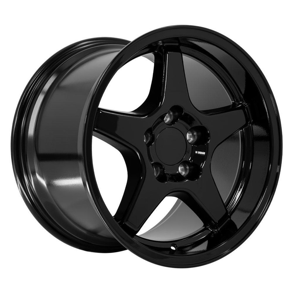 5306 Gloss Black 17x11 Rear 5x120.65 Wheel +50ET Fit C4 Corvette ...