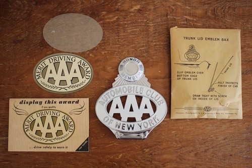 Vintage AAA Automobile Club Of New York Honor Member License Plate ...