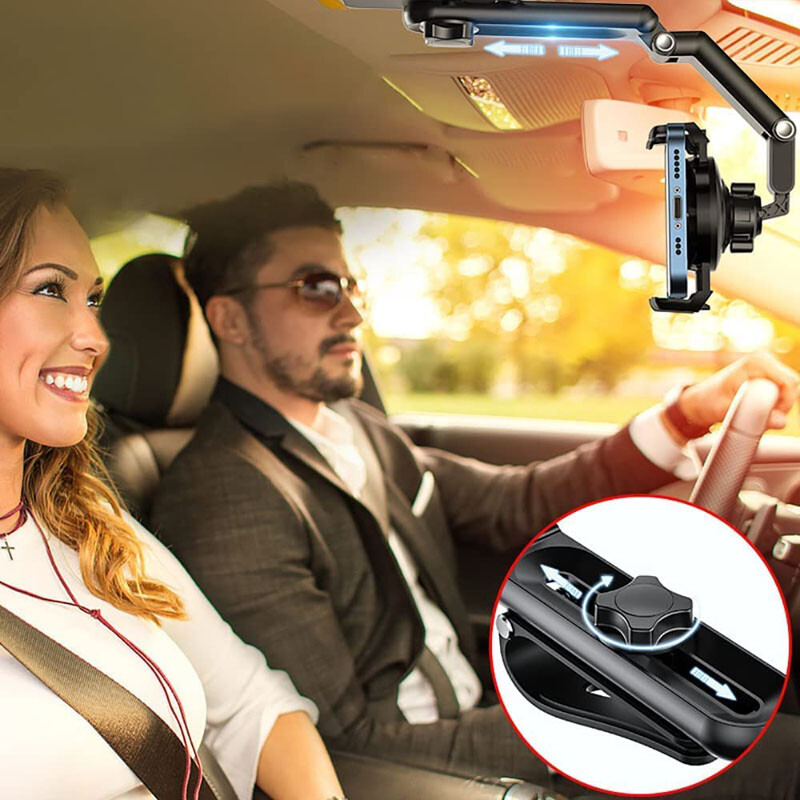 1080° Rotation Car Phone Holder Multifunction Car Sun Visor Smart Phone ...