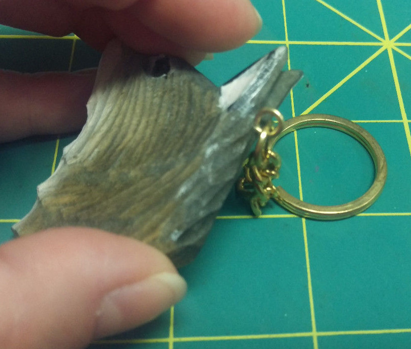 Hand Carved Wood Wolf Keychain - neat collectible - lightweight wooden keychain | eBay