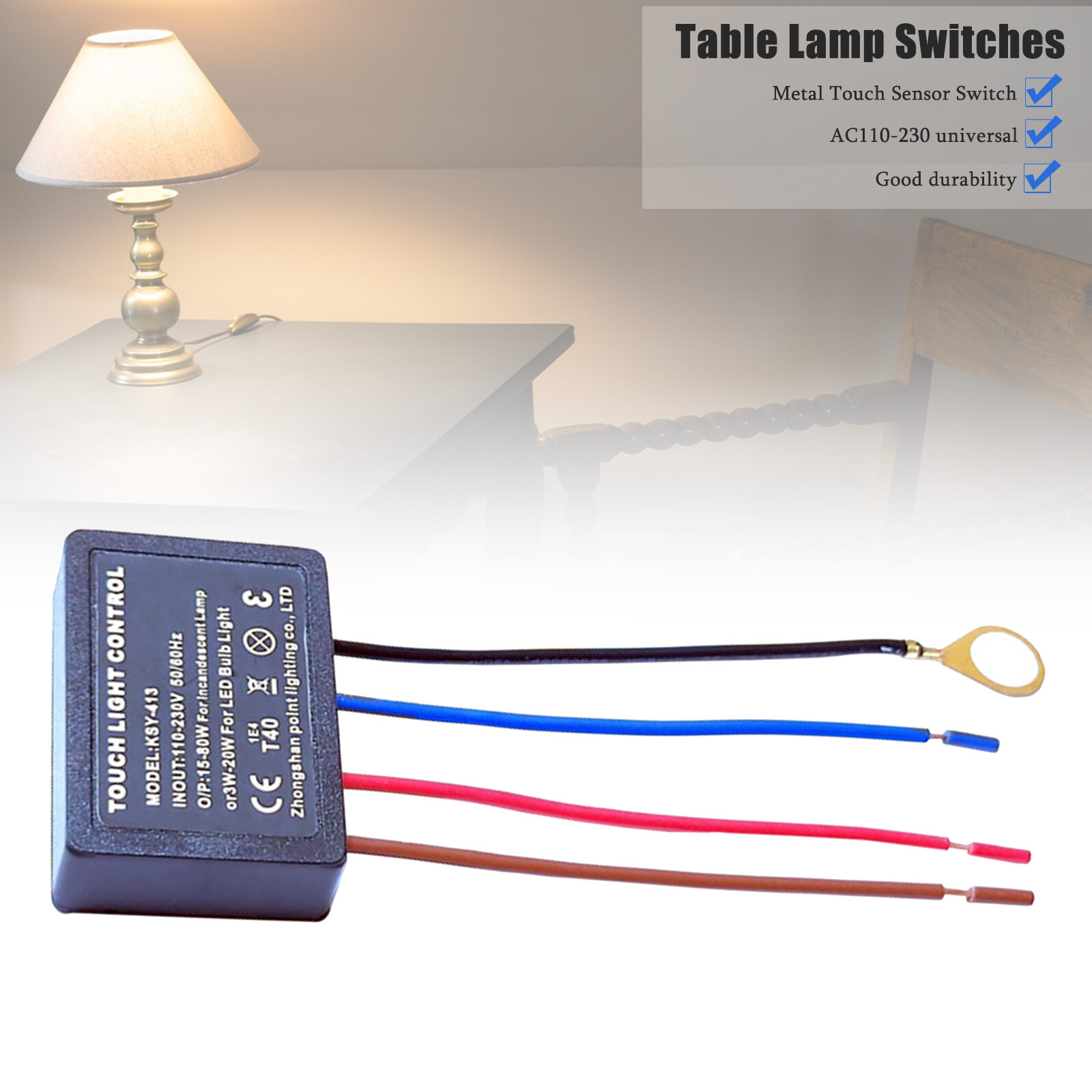 3 Way Touch Light Lamp Dimmer Switch Control Module Sensor Incandescent ...