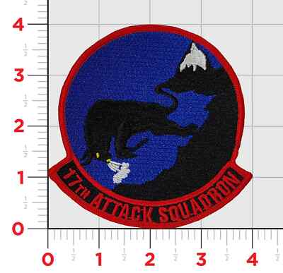 4" BULLS COMBAT COMMAND 17TH ATTACK SQUADRON HOOK LOOP AIR FORCE PATCH ...