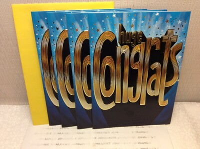 AVANTI CONGRATS GREETING CARDS New w/Envelopes LOT 4 "HUGE CONGRATS-BIG ...