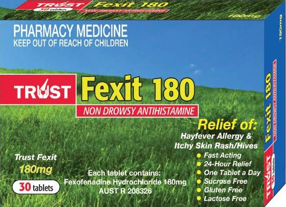 ツ Trust Fexit 180mg Tablets Non Drowsy Hayfever Allergy Relief ...