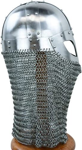 Viking Vendel Helm with Chainmail - 18Gauge Silver | eBay