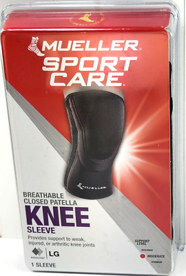 Mueller SPORT CARE Knee Sleeve Breathable Closed Patella MODERATE ...