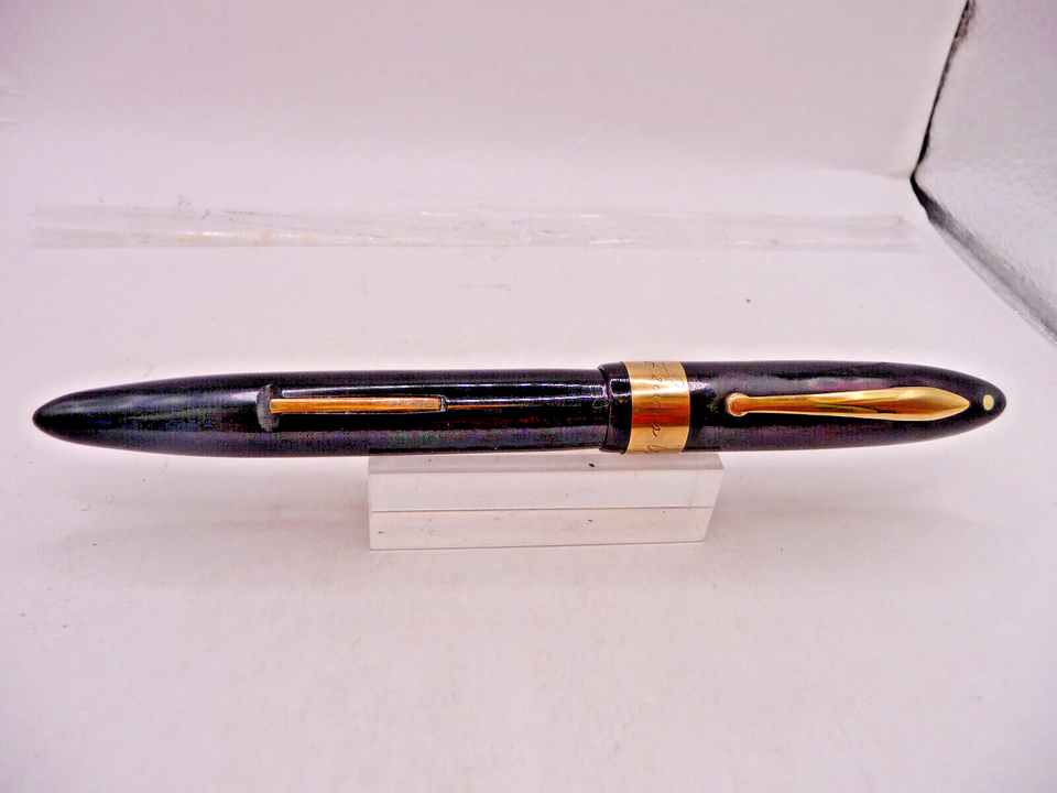 Sheaffer Vintage White Dot Lever Fill Fountain Pen-14k Autograph Band ...