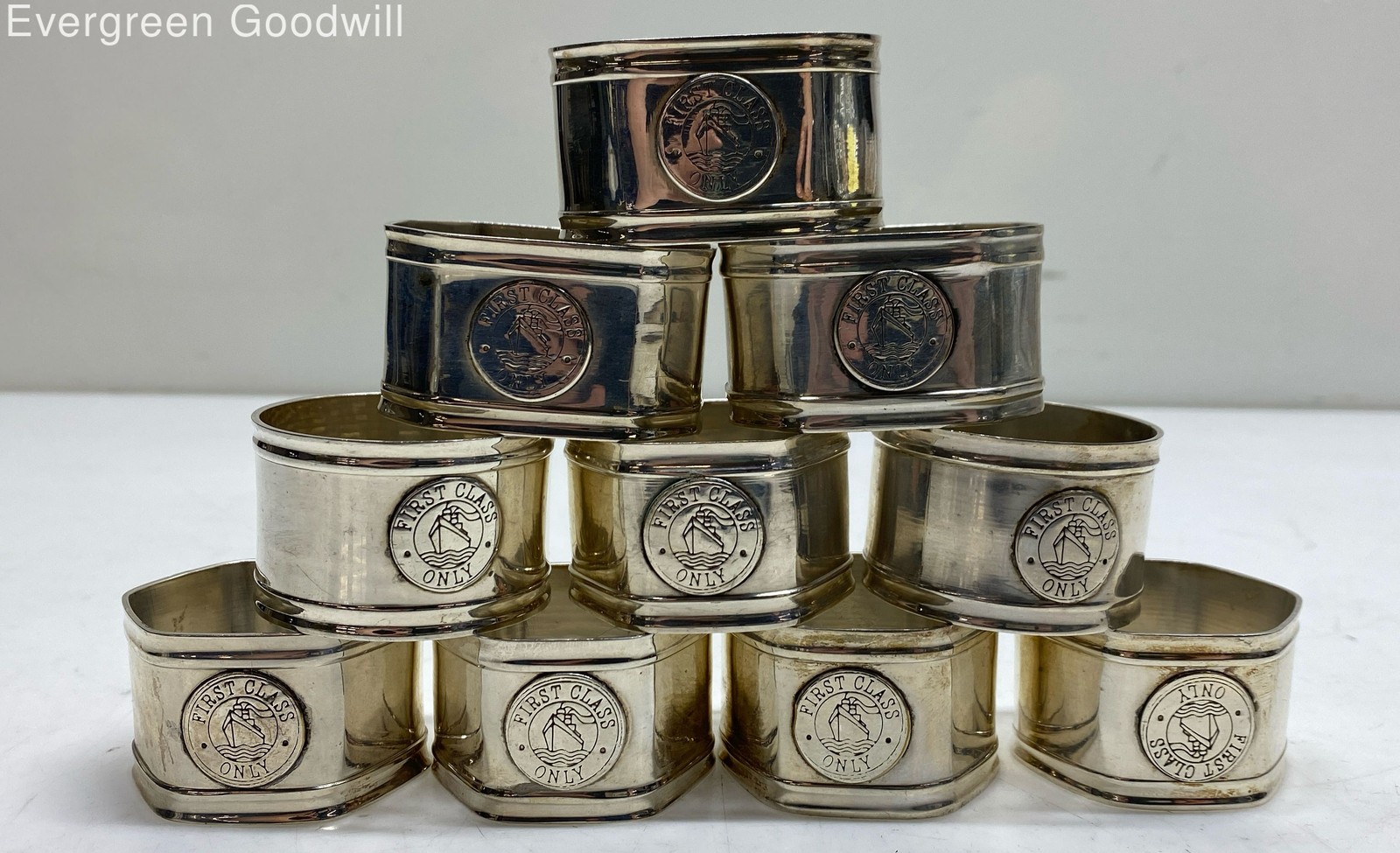 First Class Only Silver Plate Napkin Rings | eBay