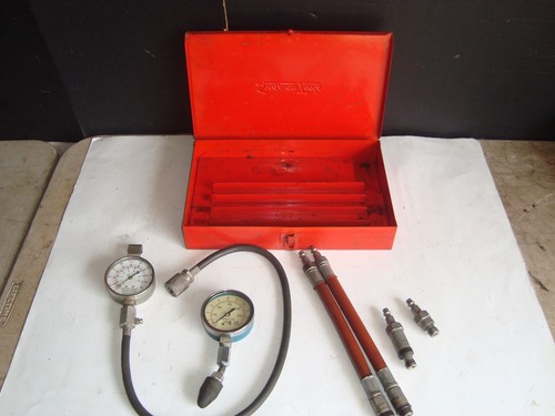 VINTAGE SNAP ON TOOLS COMPRESSION GAUGE TEST SET KIT & METAL CASE | eBay