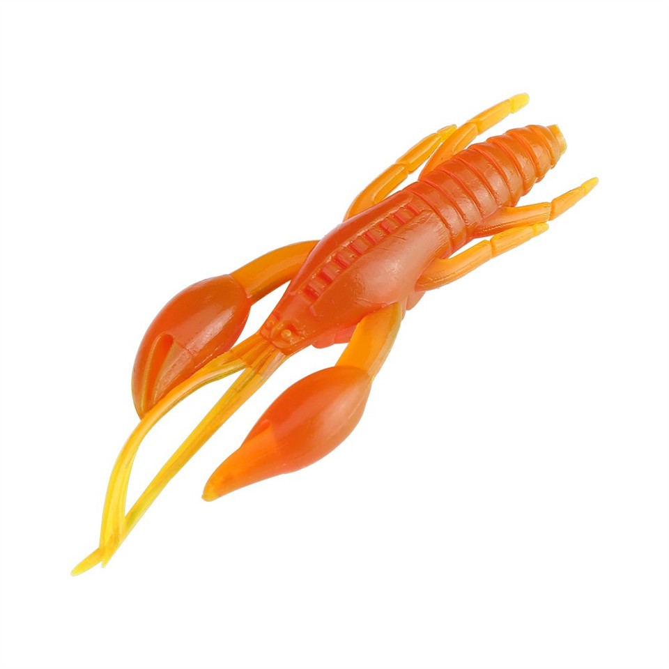 (Orange)25pcs Silicone Crawfish Worm Lure Bait For Carp Bass Fishing ...