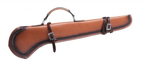 LEATHER RIFLE/SHOTGUN SCABBARD HUNTING STORAGE for HORSE/CAR/MOTORCYCLE ...