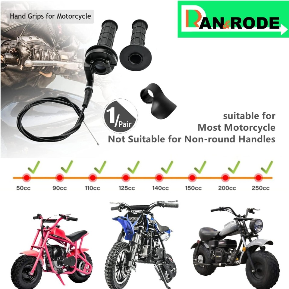 Mini Bike Throttle Assembly Rubber 51" Cable Twist Grip ATV Motorcycle ...