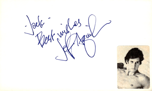 Jeff Aquilon Signed Auto 3x5 Index Card Male Model | eBay
