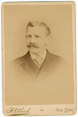 CIRCA 1880'S CABINET CARD Handsome Man With Barbell Mustache Ulrich New ...