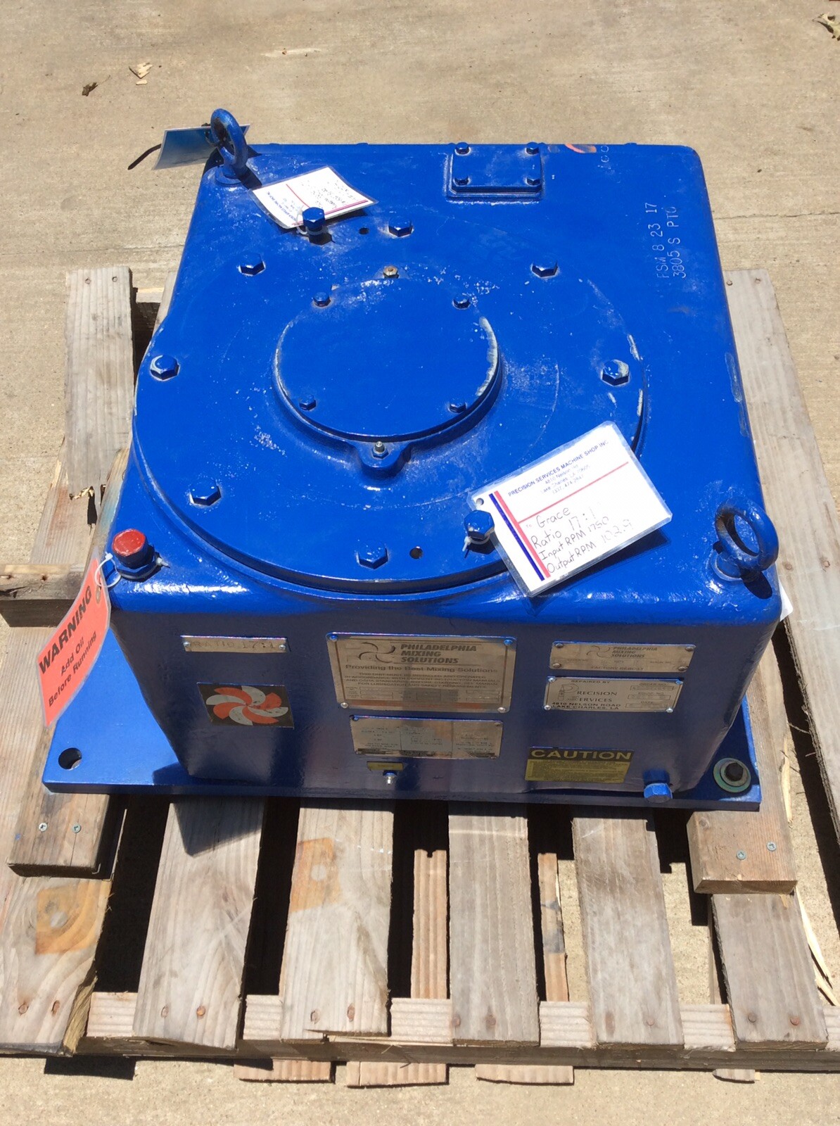 Philadelphia Mixing Solutions 3805S Gear Reducer 17:1 Ratio RPM-1750 ...