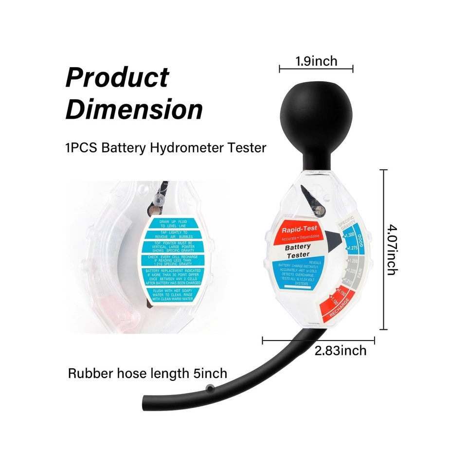 Car Battery Hydrometer & Acid Tester,Universal Battery Acid Testers for ...