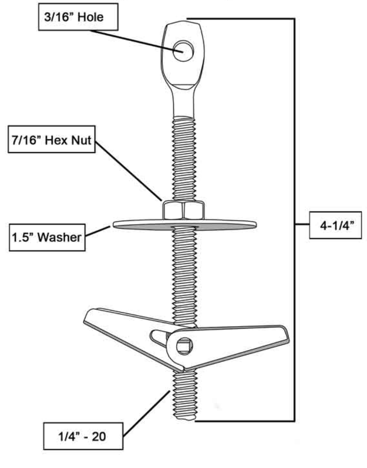 Eye Lag Acoustical Toggle Bolt for Ceiling Hanging Acoustic Ceiling ...