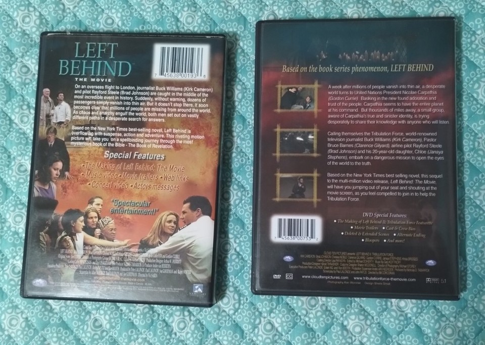 2 DVD Lot - Left Behind The Movie / Left Behind Tribulation Force 2 | eBay