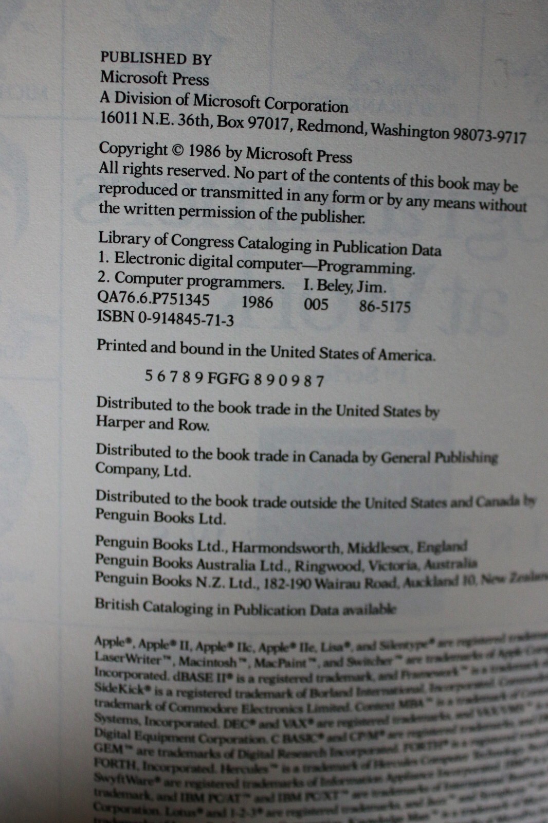 Bill Gates ~ Signed Autographed 1986 Microsoft Press Programmers Book ...