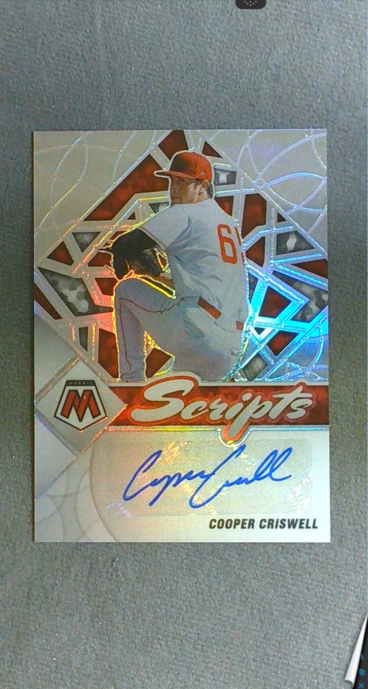 2022 Panini Mosaic Scripts Silver Prizm Autograph #SC-CC Cooper ...