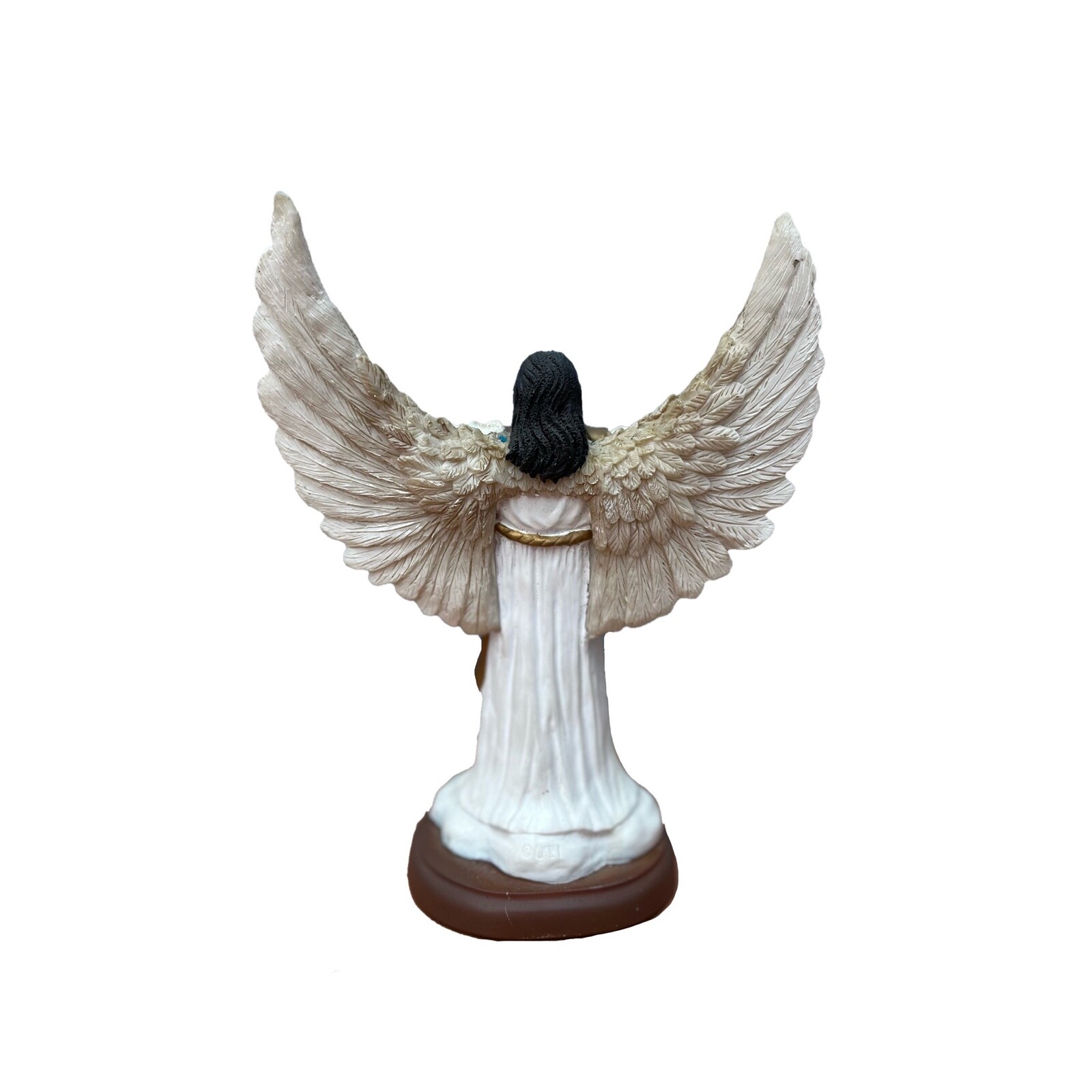 Collector Angel Figurine- Ebony Treasures- Golden Open Arm Angel | eBay
