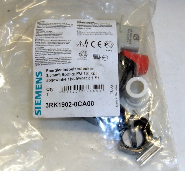 Siemens 3rk1902-0ca00 Connector Power Supply 6x2.5mm2 9-pole ...