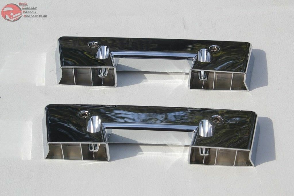 Chevy GM Front Interior Inside Chrome Arm Rest Pad 13" Bases Pair Set ...