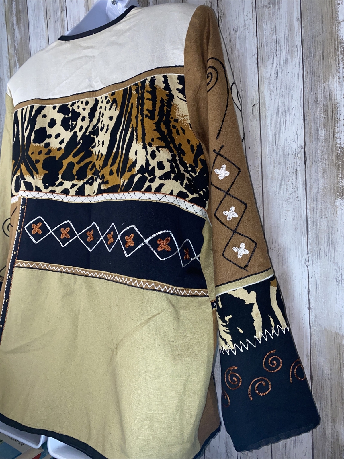 Indigo Moon Vintage Art To Wear Tribal Animal Print B… - Gem