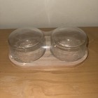 Horizon Cloche Tray Set with Glass Dome Lids | eBay