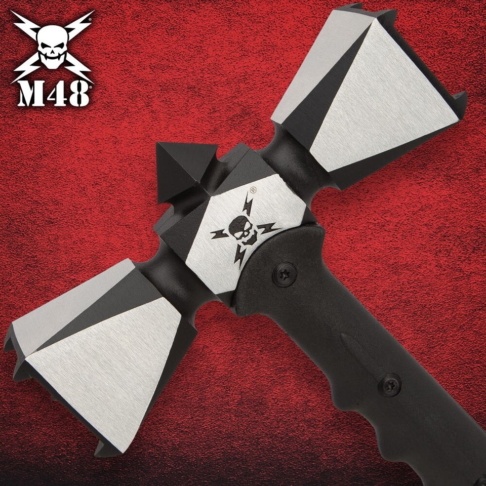 M48 Double-Headed War Hammer with Sheath | Stainless Steel Head | 17 ...