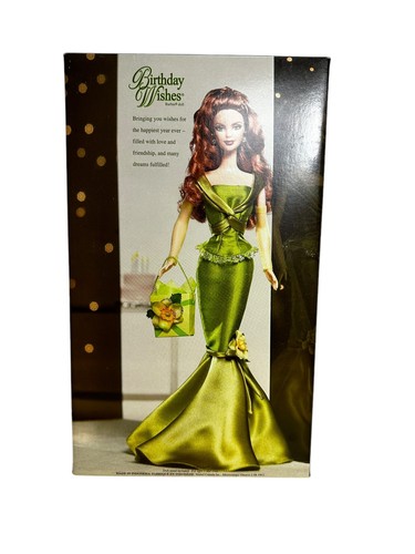 Barbie Birthday Wishes Doll Green Dress Silver Label 2004 Mattel C6230 ...