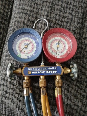 YELLOW JACKET 42004 Series 41 Manifold with 3-1/8 inch Gauge ...