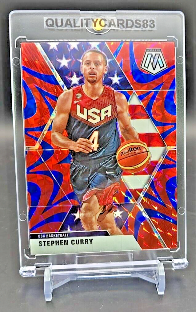 STEPHEN CURRY RED BLUE REFRACTOR WITH CASE NBA GOLDEN STATE WARRIORS | eBay