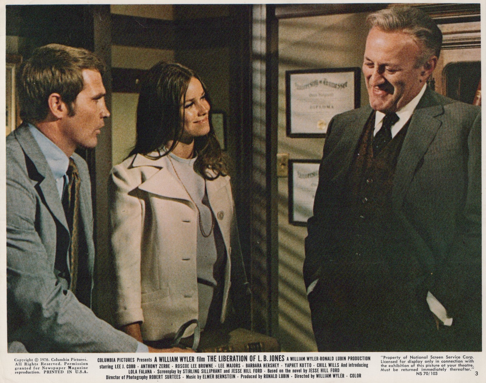 Lee J. Cobb + Barbara Hershey in The Liberation of L.B. Jones (1970 ...