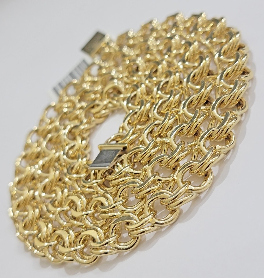 Real 10k Yellow Gold Chino Chain Necklace Solid Link 10mm 22"-26" 10kt ...
